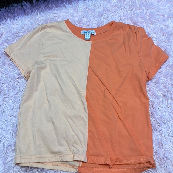 Birch And Stone | Tops | Split Color Tee Shirt | Poshmark